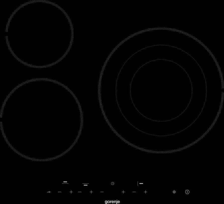 Электрическая варочная поверхность Gorenje ECT63ASC, 3 конфорки (4 ...