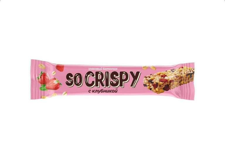 Злаковый батончик “SO CRISPY” с клубникой 40 г